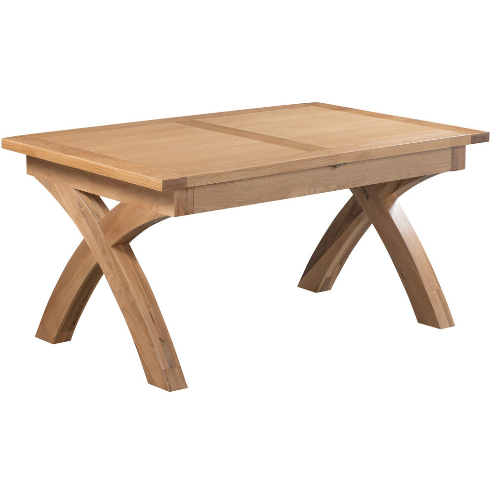 Avon Light Oak X-Leg Extending Table - Stag Oak and Pine