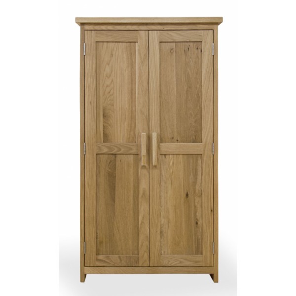 Modern Oak CD/DVD Storage Cupboard - Stag Oak and Pine