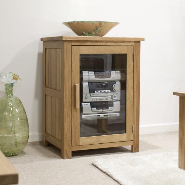 Modern Oak HiFi Unit - Stag Oak and Pine