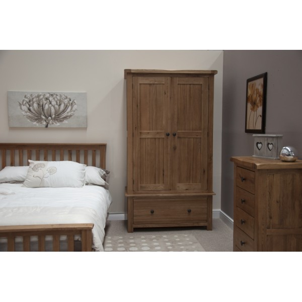 Chase Rustic Oak Gents Wardrobe - Stag Oak and Pine