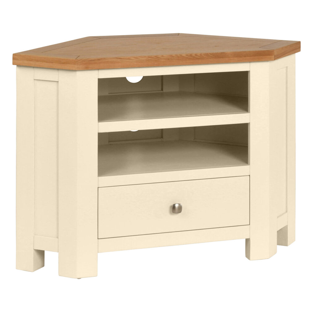 Avon Painted Corner TV Unit - Stag Oak and Pine